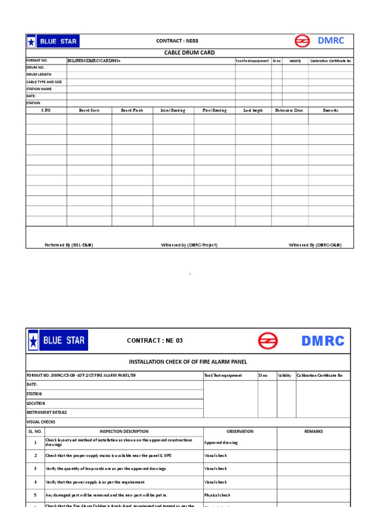 Checklist Cable Drum Card | PDF | Electrical Wiring | Switch