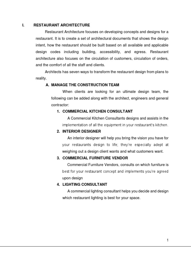 Restaurant Architecture PDF | PDF | Restaurants | Fast Food Restaurants