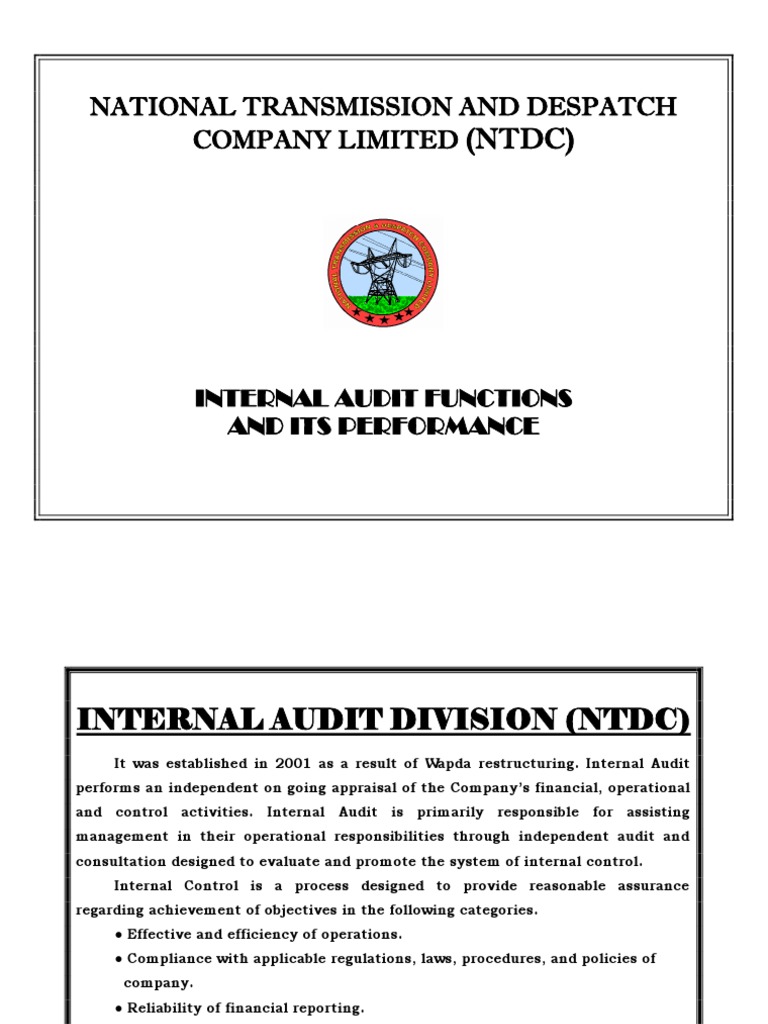 Audit Department of NTDC | PDF | Internal Control | Internal Audit