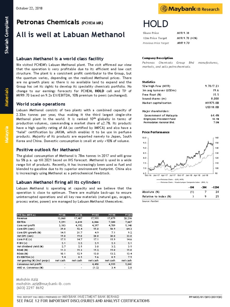 Petronas Chemicals Methanol (Labuan) SDN BHD | PDF | Gasoline | Fuel Oil