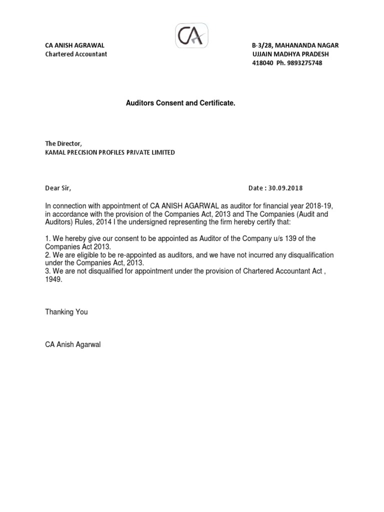 Auditor Consent | PDF