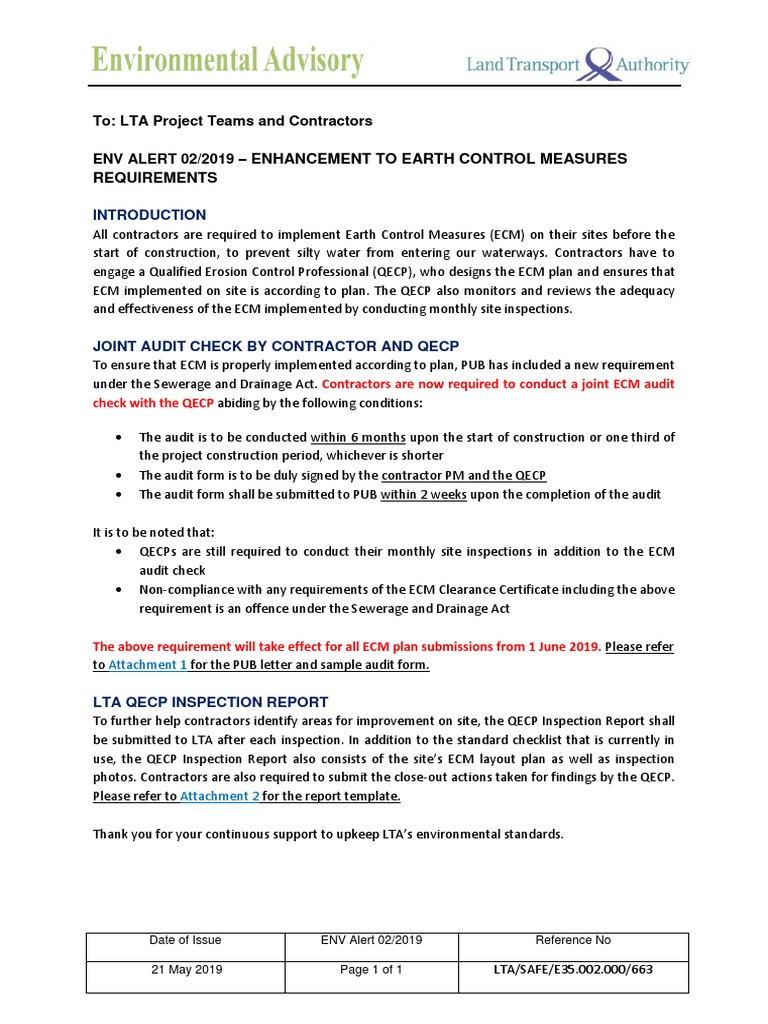 ECM Audit & Inspection Requirements | PDF