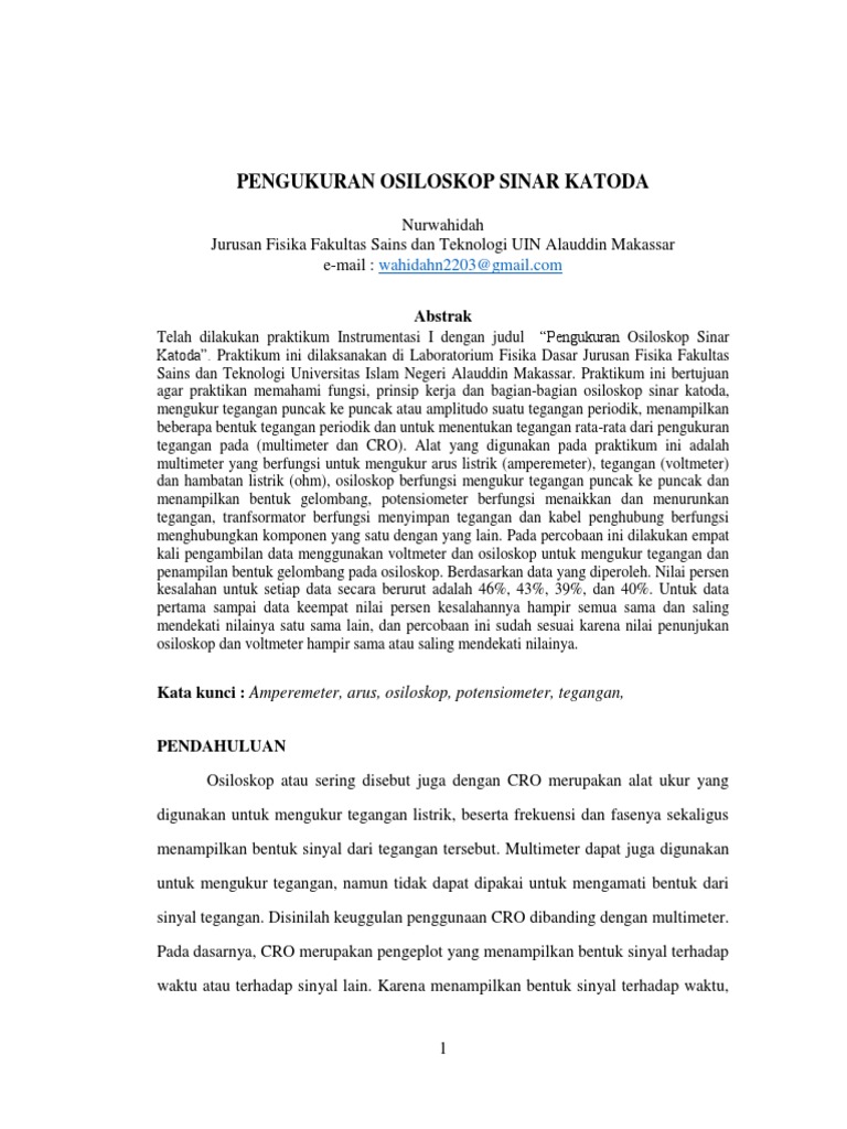 Pengukuran Osiloskop Sinar Katoda | PDF