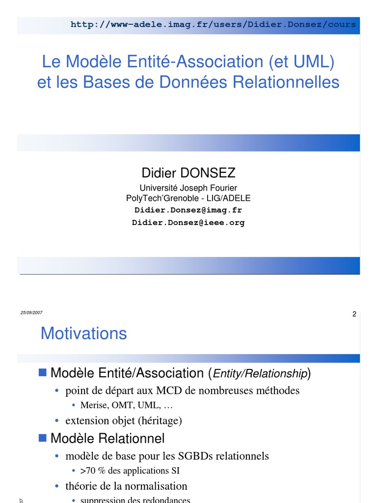 UML Merise | PDF | Base de données relationnelle | Bases de données