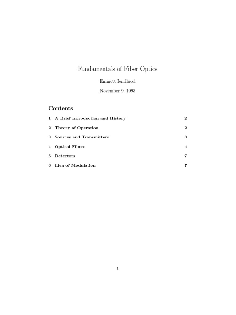 Overview of Fiber Optics Fundamentals | PDF | Optical Fiber ...