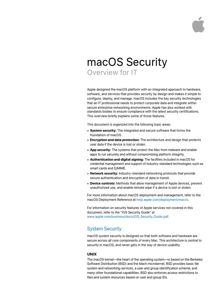 macOS Security Overview | PDF | Transport Layer Security | Mac Os