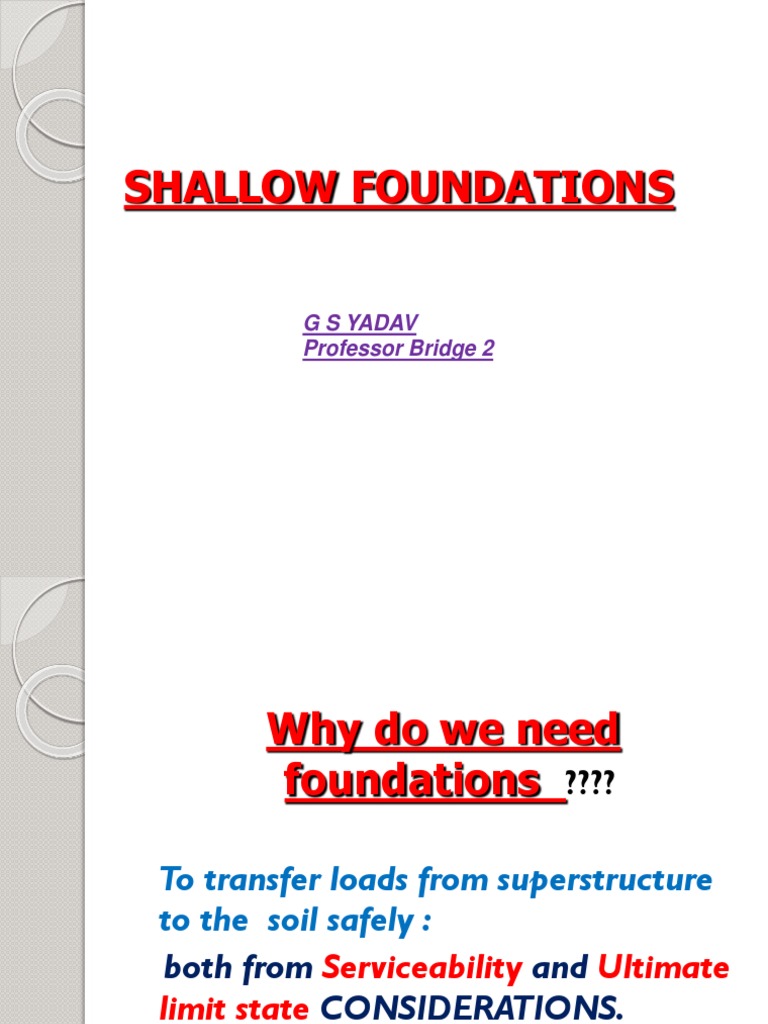 Shallow Foundations | PDF | Foundation (Engineering) | Deep Foundation