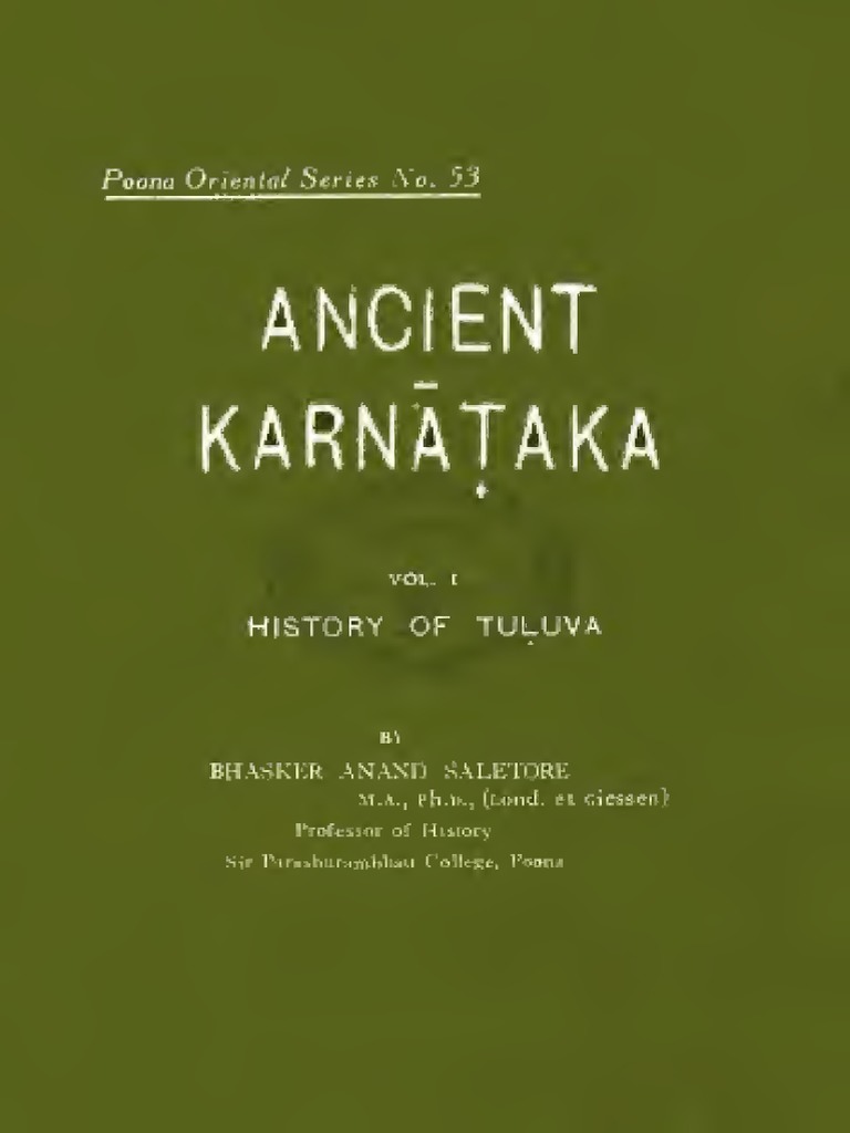 Ancient KarnatakaVol. I. History of Tuluva - Text PDF | PDF | Nature