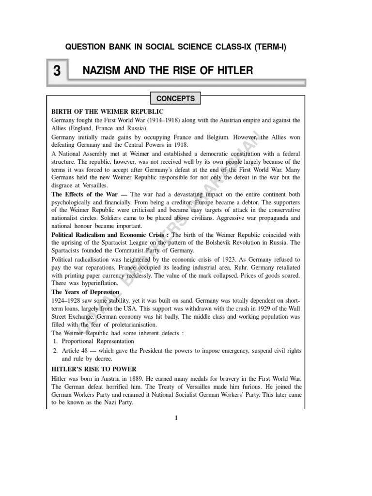 Nazism and The Rise of Hitler | PDF | Nazi Germany | Weimar Republic
