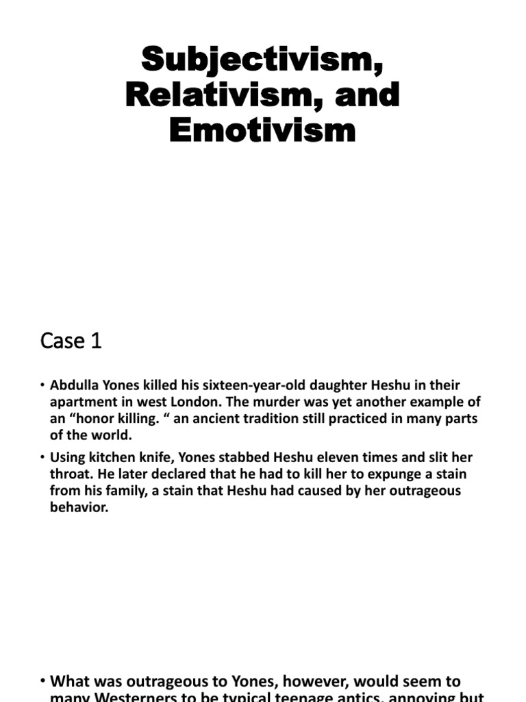 Subjectivism | PDF | Morality | Relativism