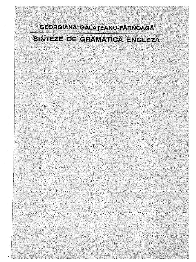 Sinteze de Gramatica Engleza PDF | PDF