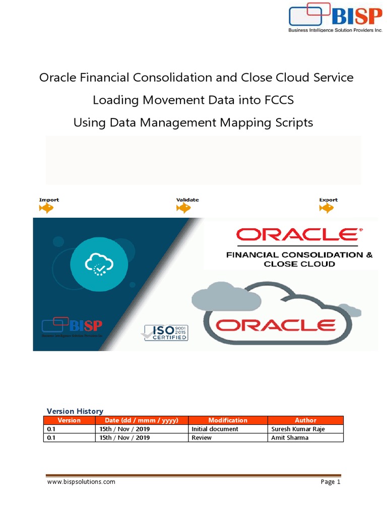 Oracle Fccs Movement Data Load Using Mapping Script Pdf Information Technology Information