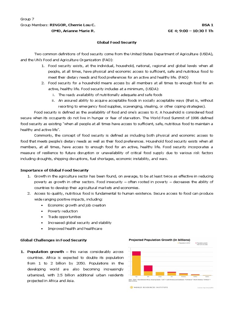 Global Food Security | PDF | Food Security | Agriculture