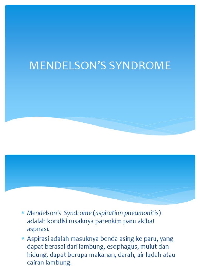 Mendelson's Syndrome | PDF