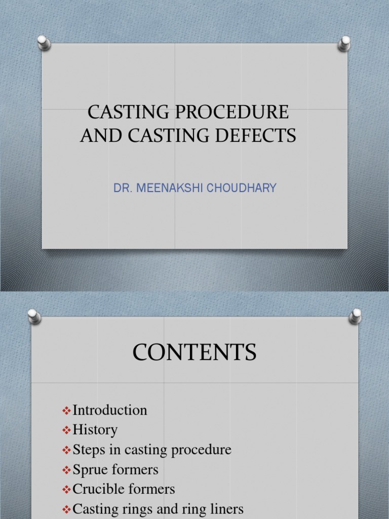 Casting Procedure and Casting Defects - Sept 2019 Seminar | PDF ...
