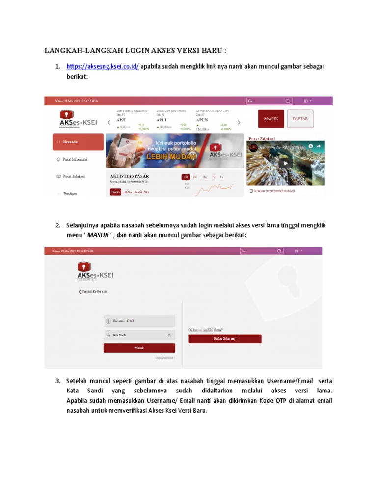 Langkah-Langkah Login AKSES KSEI Versi Baru | PDF
