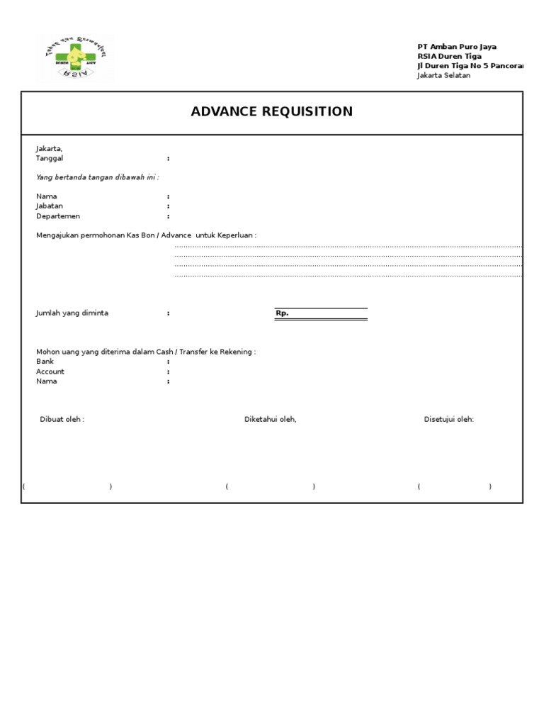 Advance Form | PDF