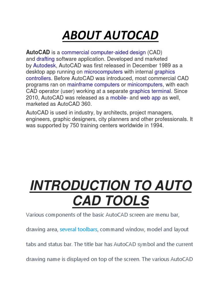 About Autocad | Download Free PDF | Auto Cad | Computer Aided Design