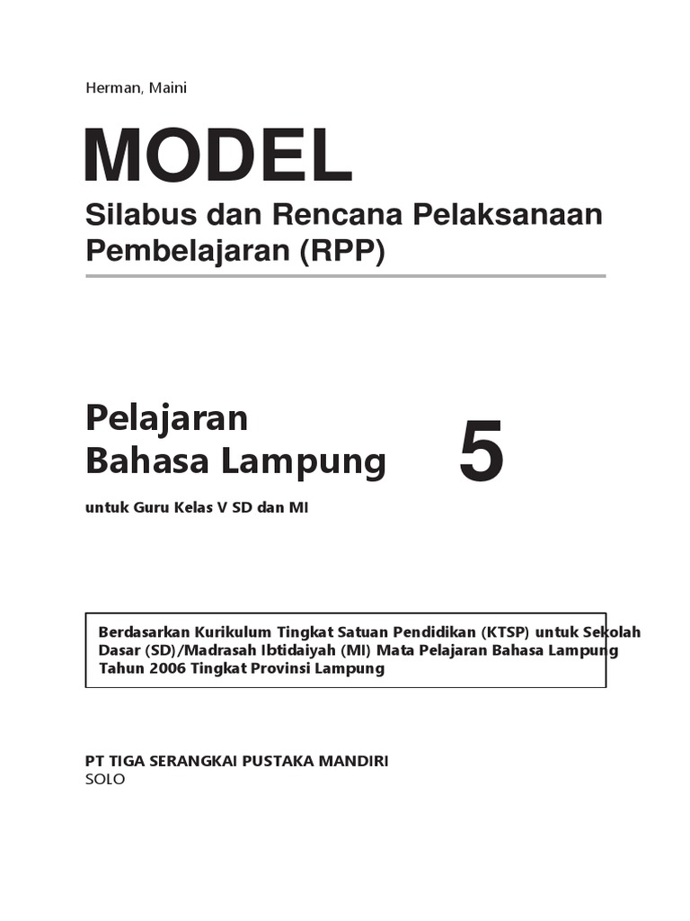 Bahasa Lampung Kelas 5 | PDF