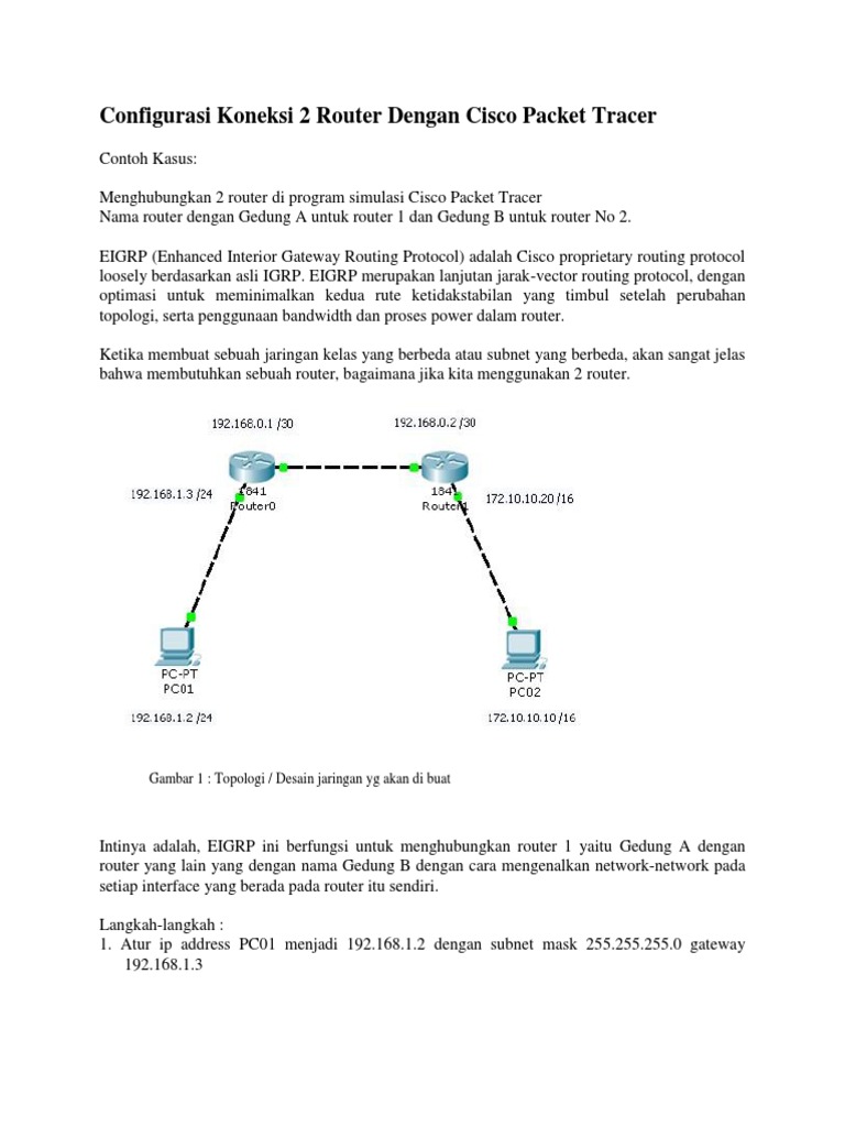 Contoh Kasus Cisco Packet Tracer 1 | PDF