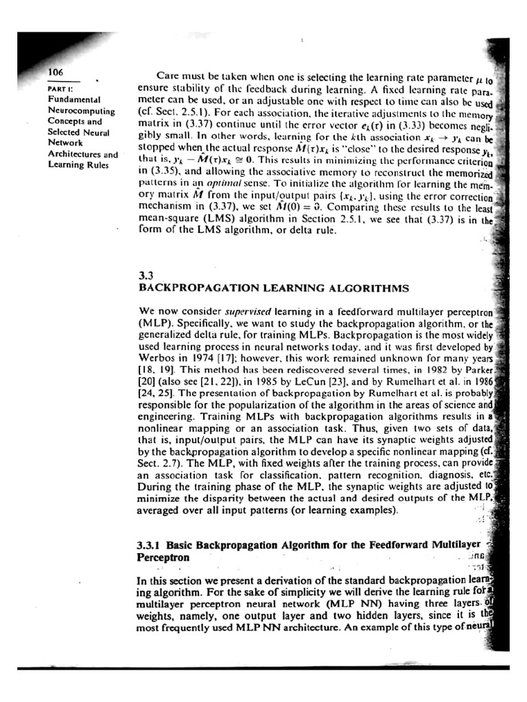 Back Propagation Algorithm PDF | PDF