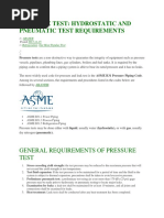 ASME Pressure Testing Standards Overview | PDF | Gas Technologies | Liquids