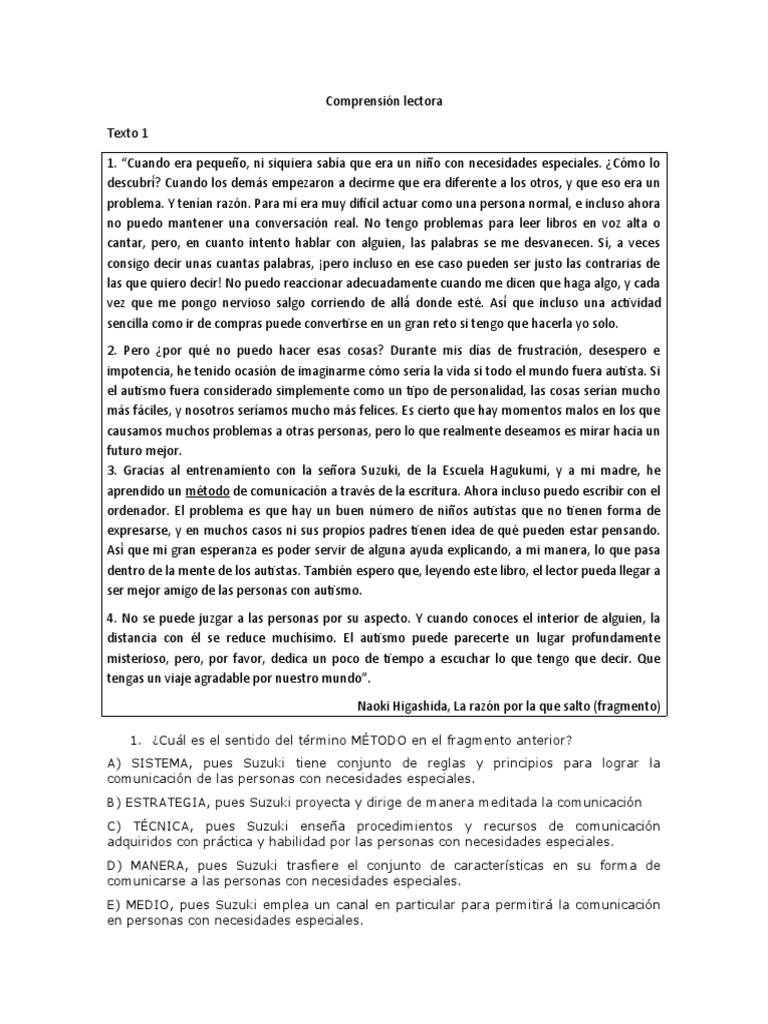 Guía de Comprensión Lectora - Solucionario | PDF | Islas Galápagos ...