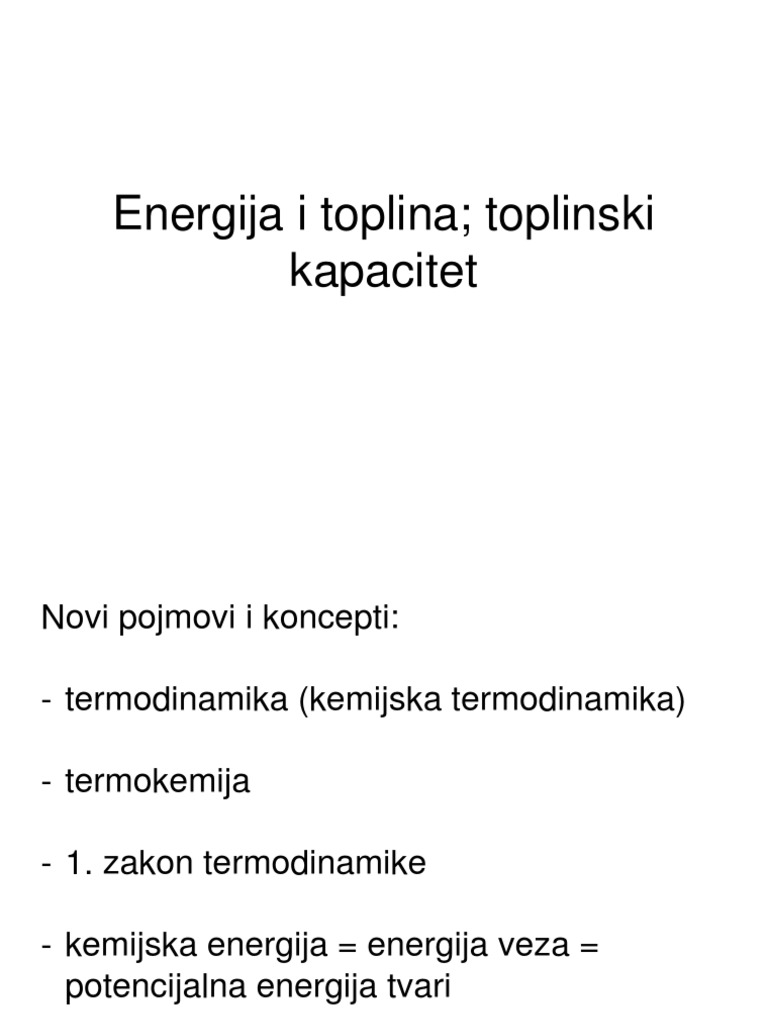 Energija I Toplina Toplinski Kapacitet | PDF
