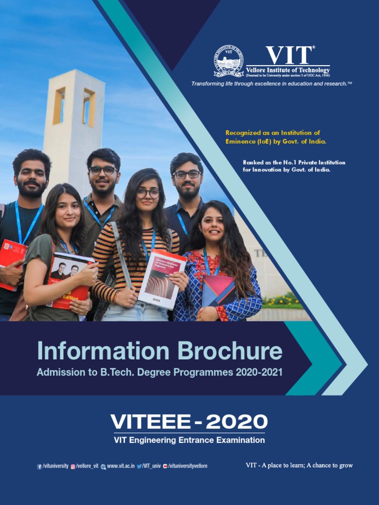 VITEEE 2020 InformationBrochure | PDF | Multiple Choice | Identity Document
