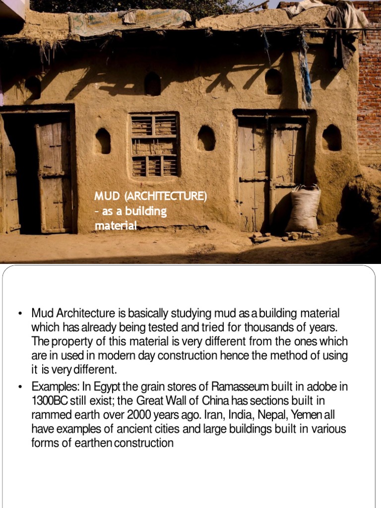 Mud As A Building Material | PDF | Building Materials | Mud