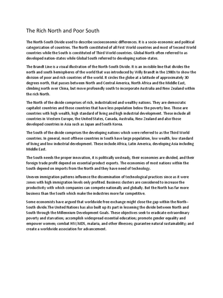 Brandt Line | PDF | North–South Divide | Economies