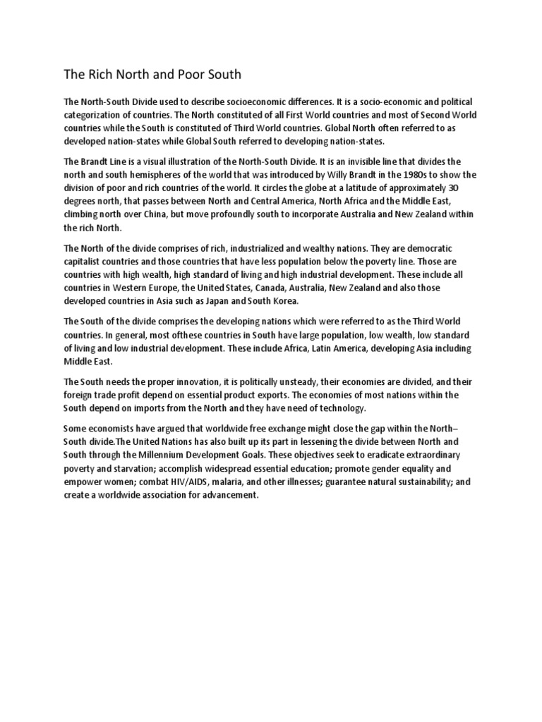 Brandt Line | PDF | North–South Divide | Economies
