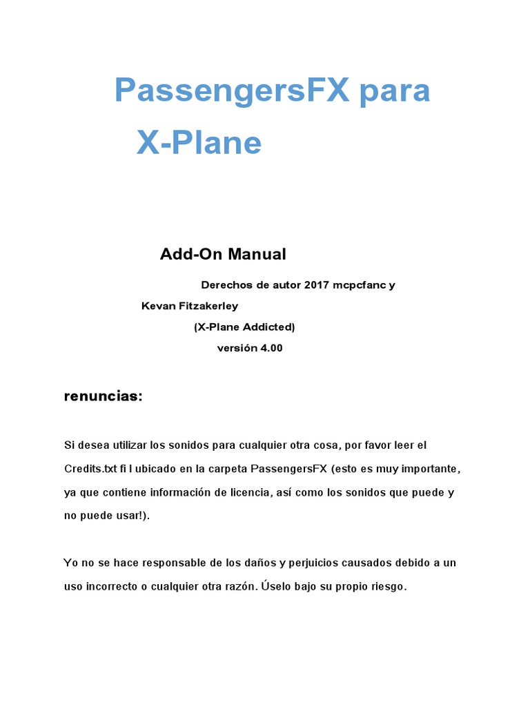 PassengersFX - Manual - En.es | PDF | Archivo de computadora | Software