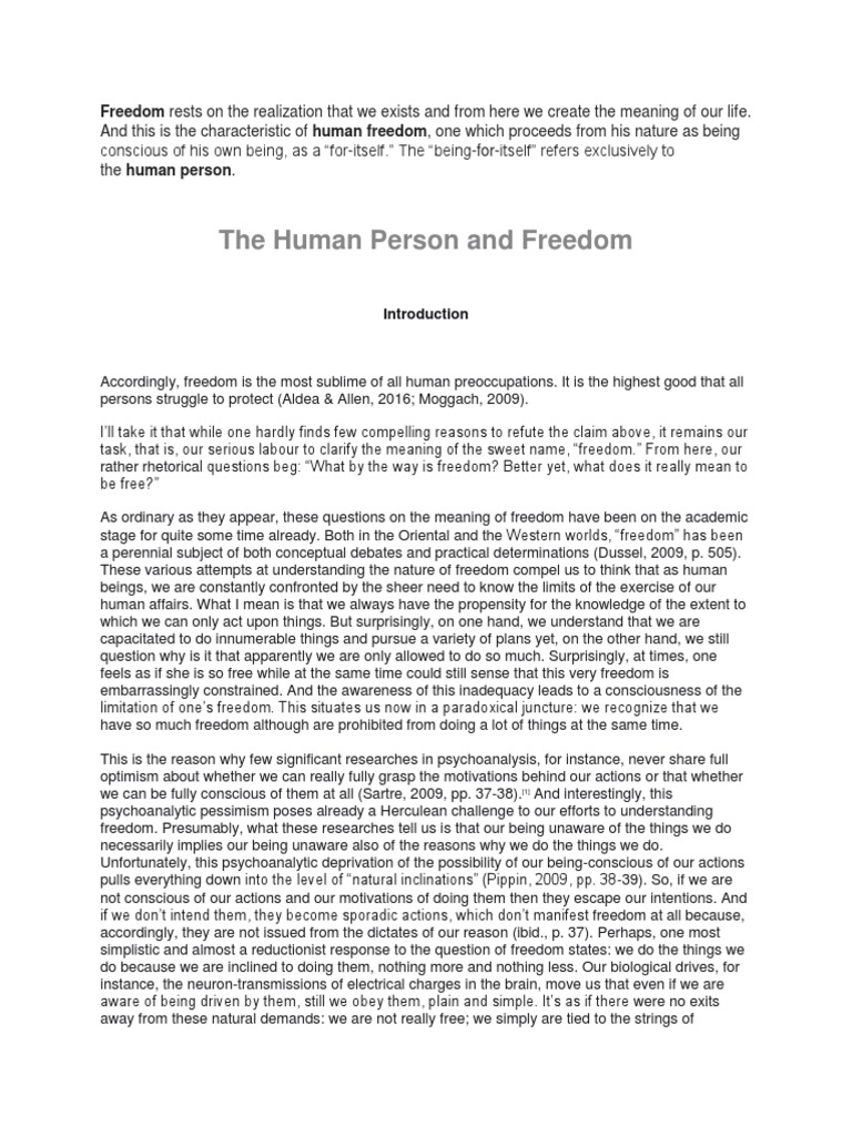 Understanding Human Freedom and Its Limits | PDF | Free Will | Autonomy