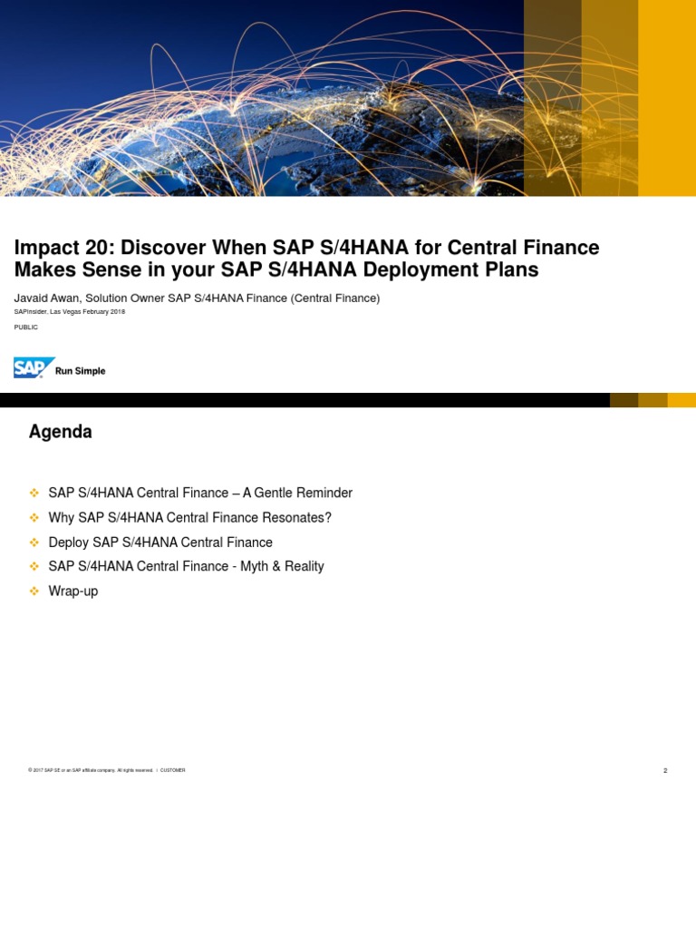 SAP S/4HANA Central Finance | PDF | Sap Se | Logistics