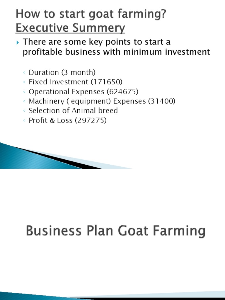 Business Plan Goat Farming | PDF | Rupee | Interest