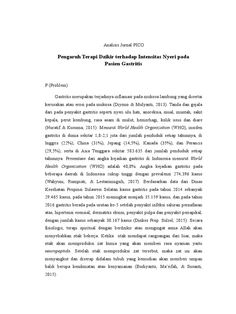 Analisis PICO Terapi Dzikir | PDF