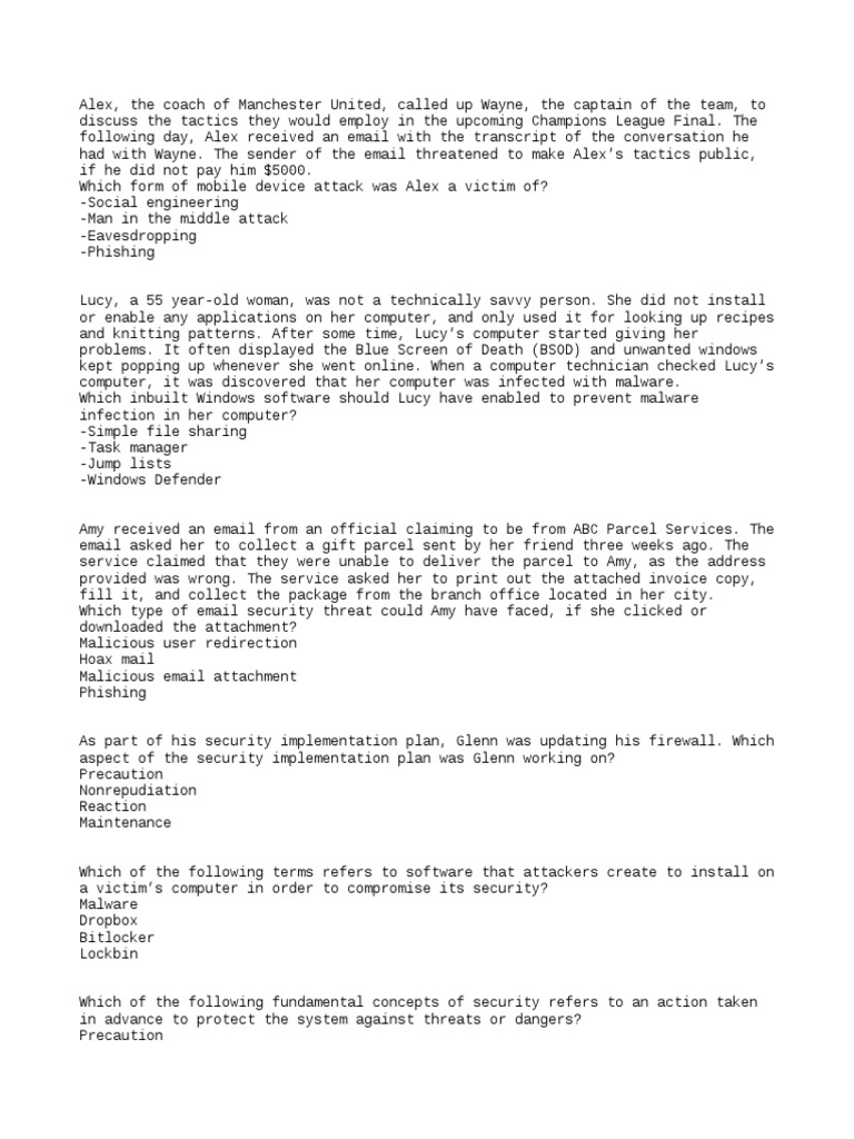 Contoh Soal CSCU | PDF | Malware | Cloud Computing