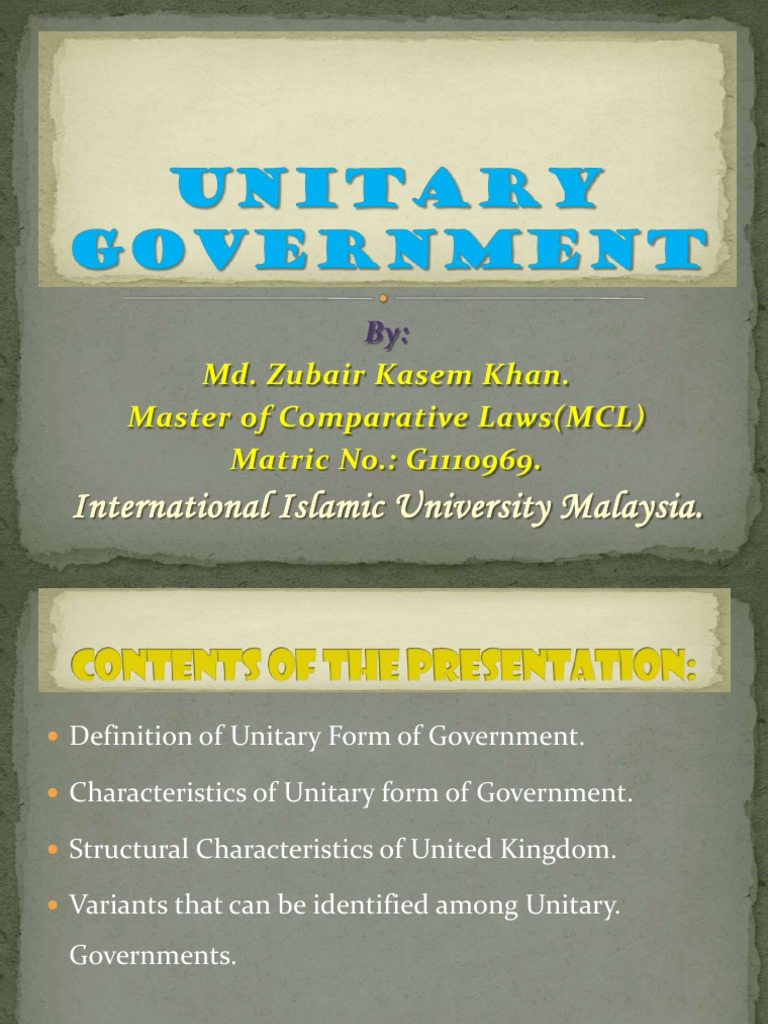 Characteristics of UK's Unitary Government | PDF | Parliament Of The ...