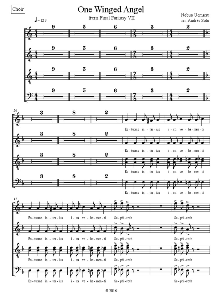 One Winged Angel v2 - Choir | PDF | Square Enix | Final Fantasy