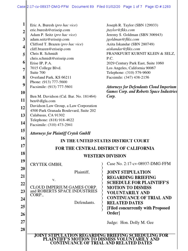 Joint Stipulation Regarding Briefing Schedule For Plaintiff's Motion To ...