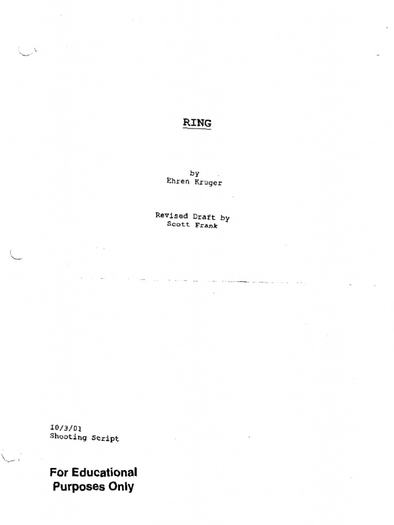 2002 - THE RING by Ehren Kruger and Scott Frank PDF | PDF | Nature