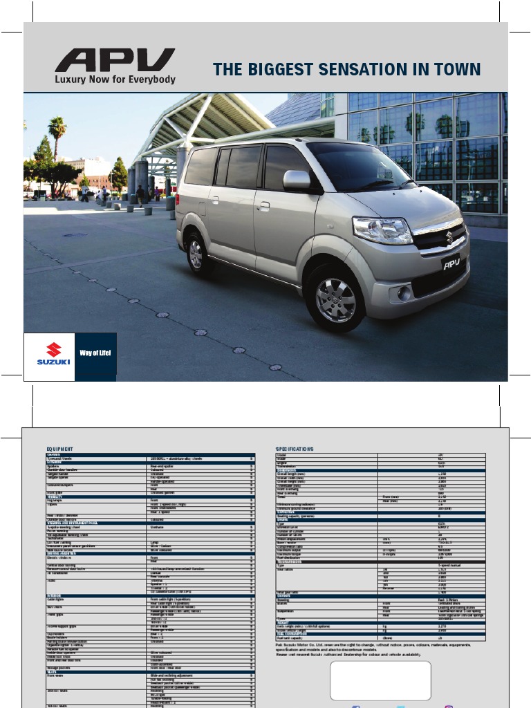 Suzuki - APV Flyer PDF | PDF | Truck | Transmission (Mechanics)