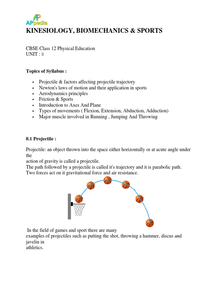 Kinesiology PDF | PDF | Anatomical Terms Of Motion | Trajectory