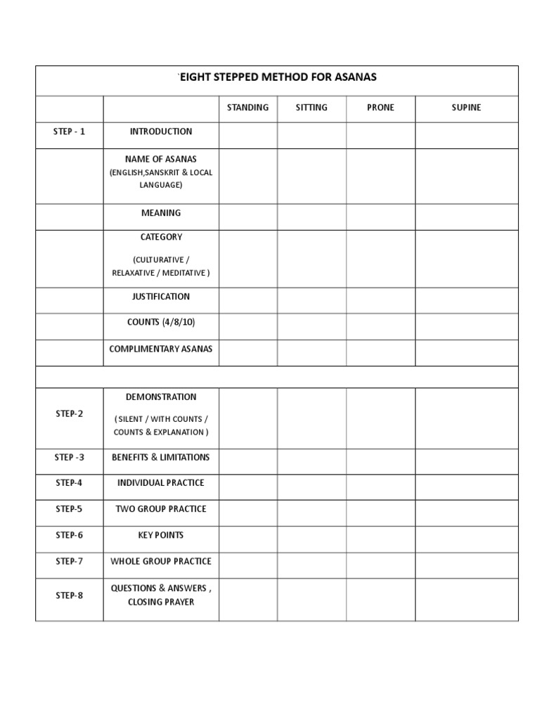 8 Step Method Asanas Pdf