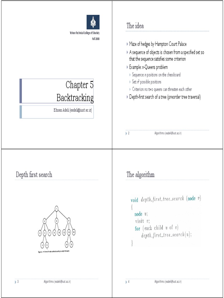 Chapter 5 - Backtracking PDF | PDF | Algorithms And Data Structures ...