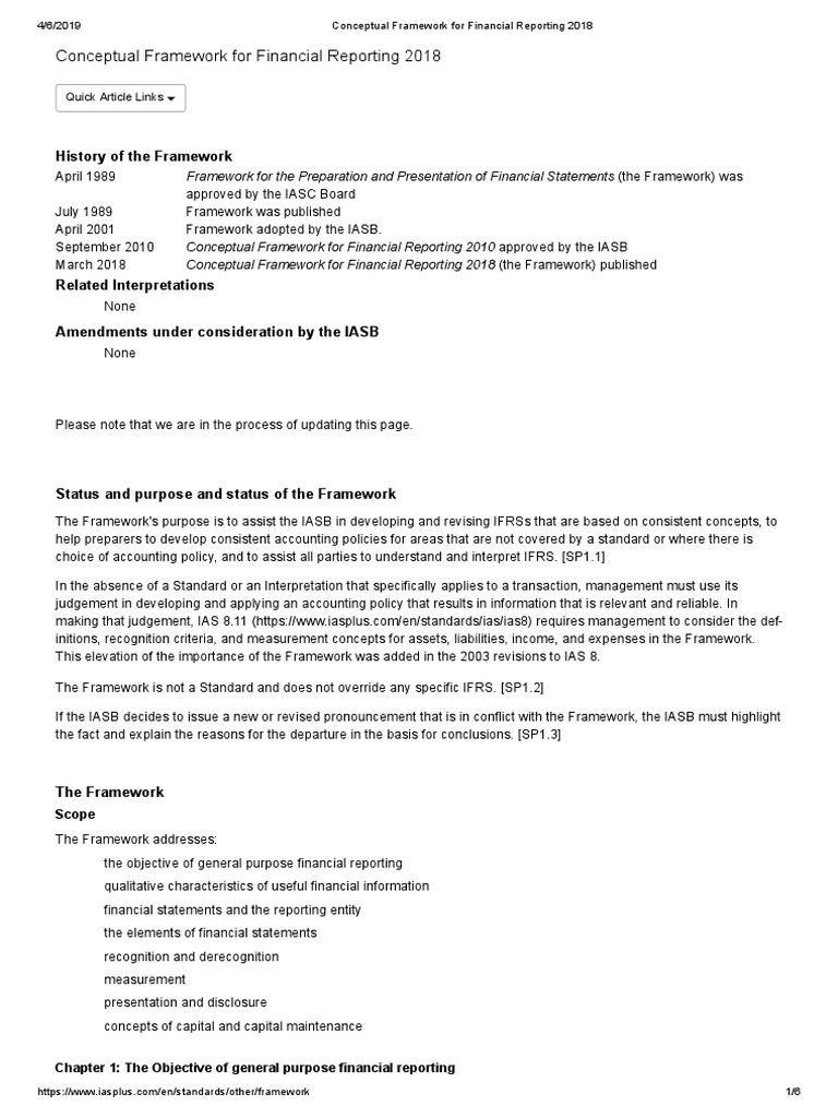 Conceptual Framework For Financial Reporting 2018 | Download Free PDF ...