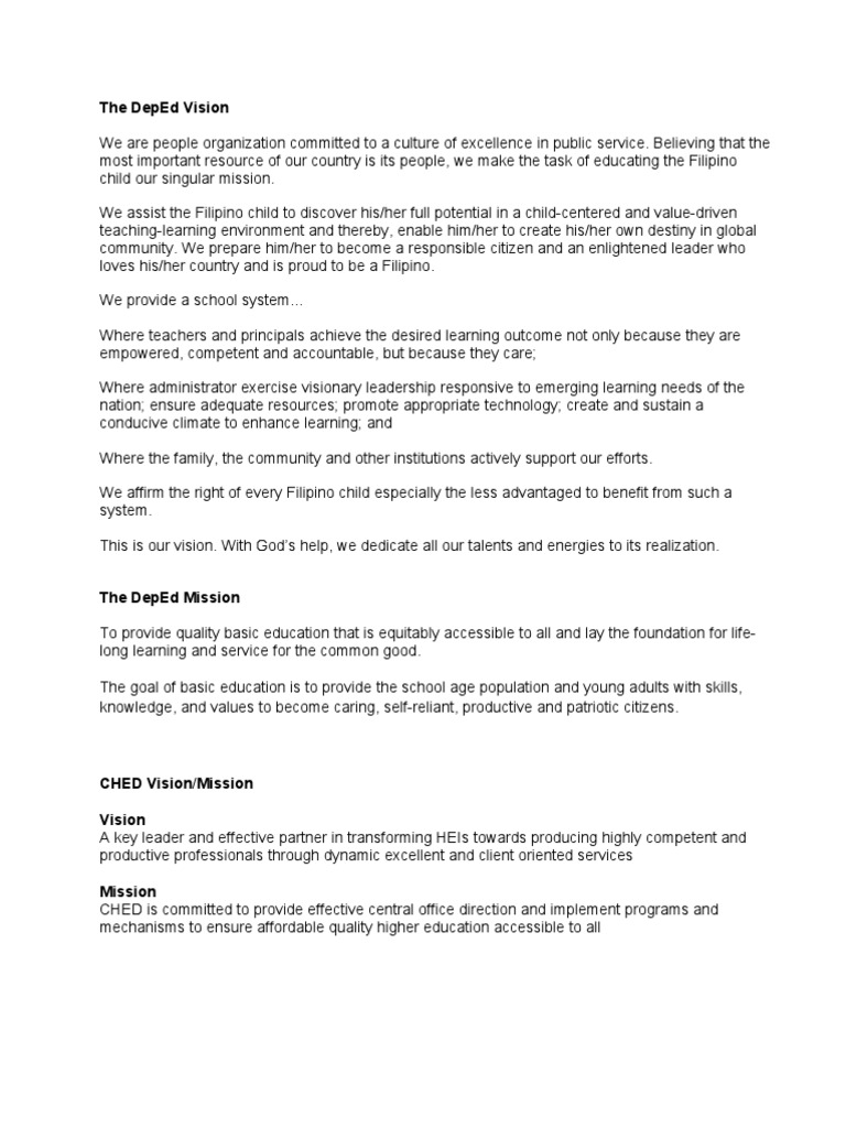 The DepEd Vision | Download Free PDF | Economies | Behavior Modification