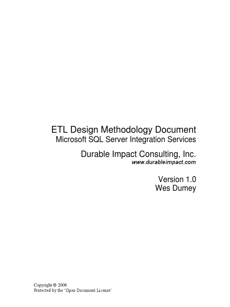 ETLDesignMethodologyDocument SSIS PDF | PDF | Data Warehouse | Computer ...