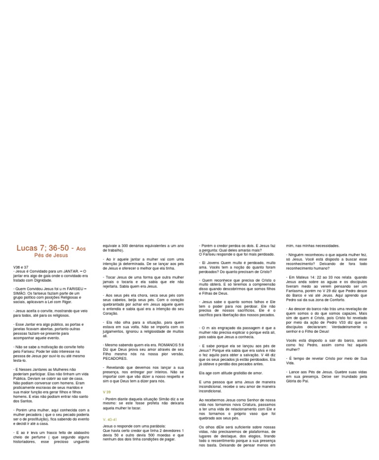 Lucas 7 36 Ao 50 | PDF | Jesus | Pecado